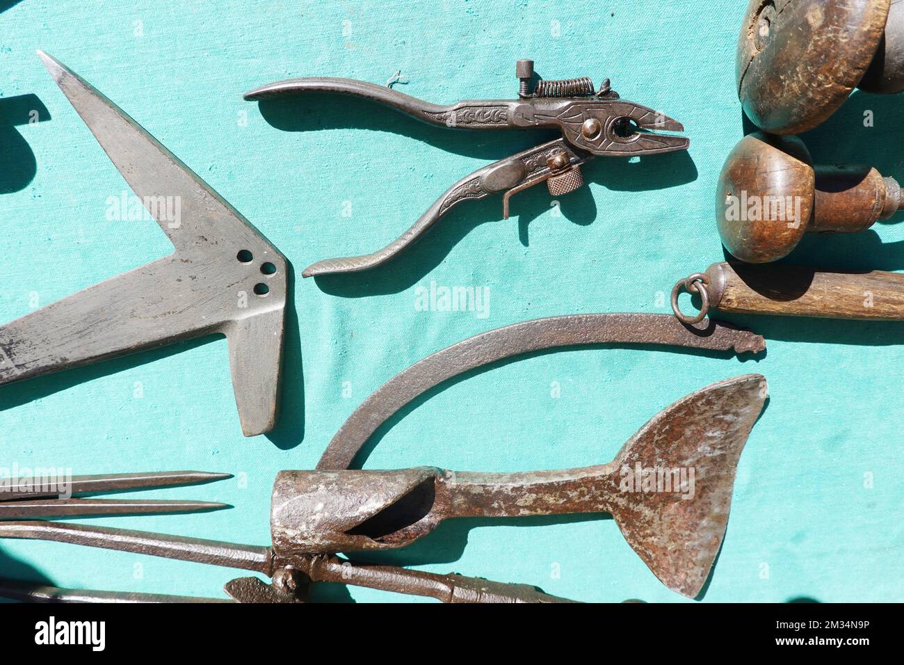 old hand tools at zhe flea market Stock Photo - Alamy