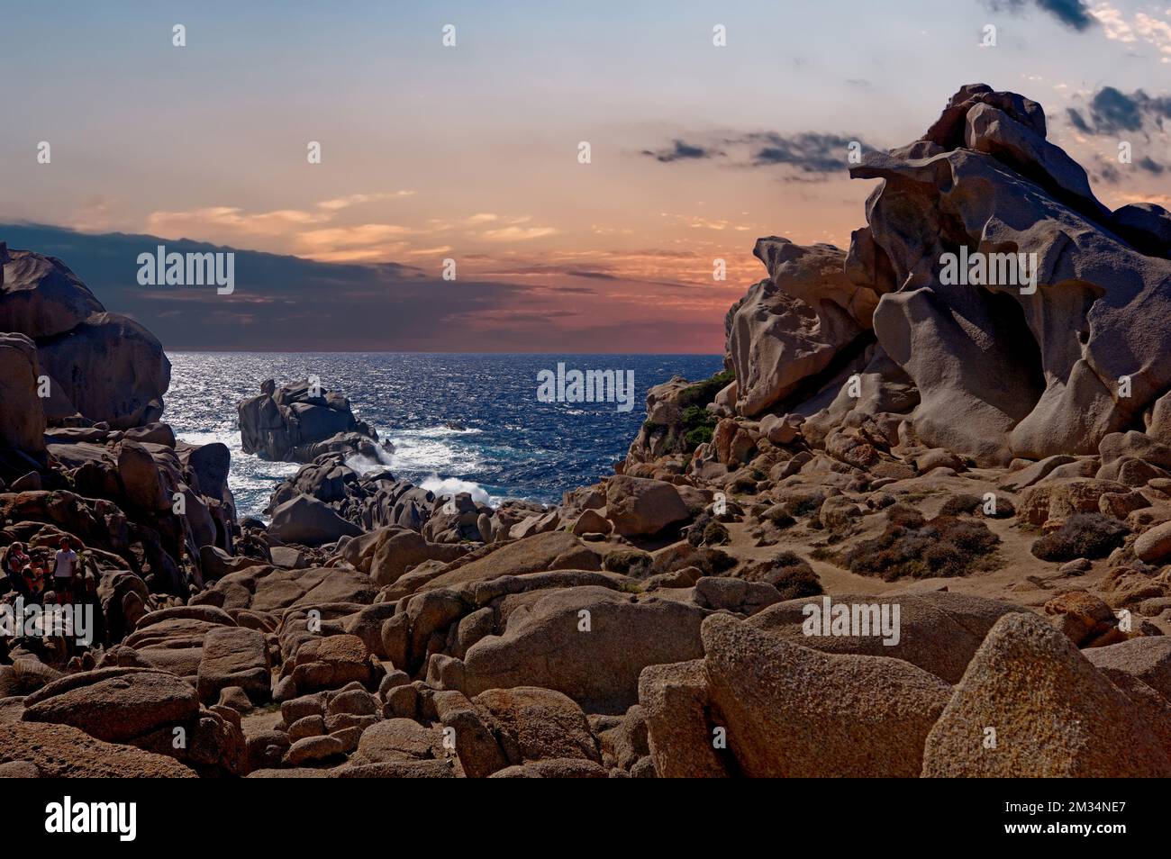 Santa Teresa Galura, Sardinia, Italy. Sunset on Capo Testa Stock Photo ...