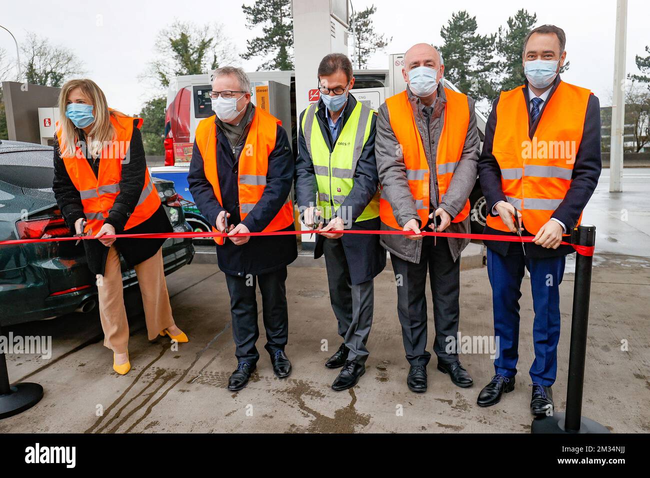 Illustration picture shows the inauguration of the bio CNG natural gas ...