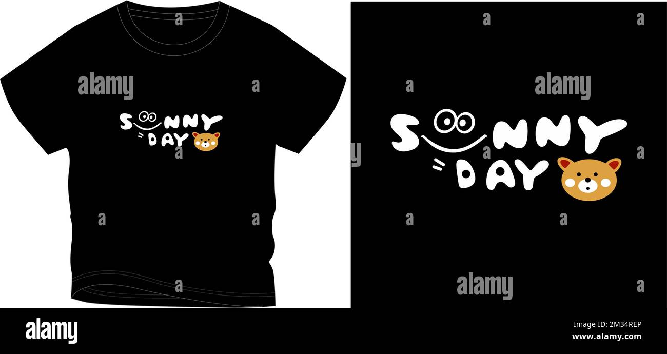 sunny day bear t shirt graphic design vector illustration digital file ...