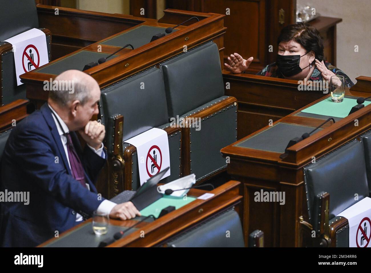 CD&V's Koen Geens and Open Vld's Maggie De Block pictured during a ...
