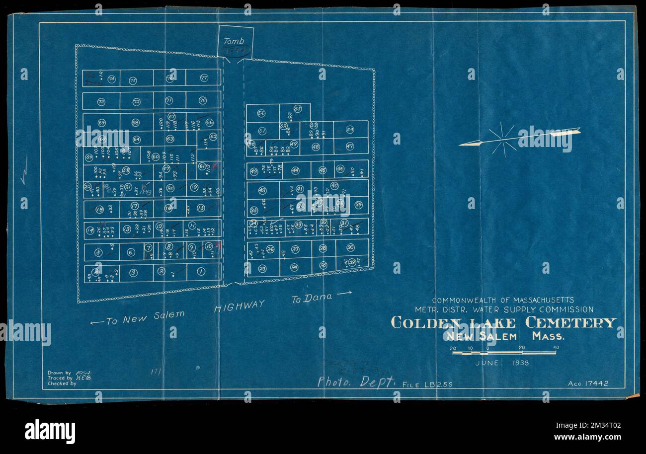 Golden Lake Cemetery, New Salem, Mass., June 1938 , waterworks ...