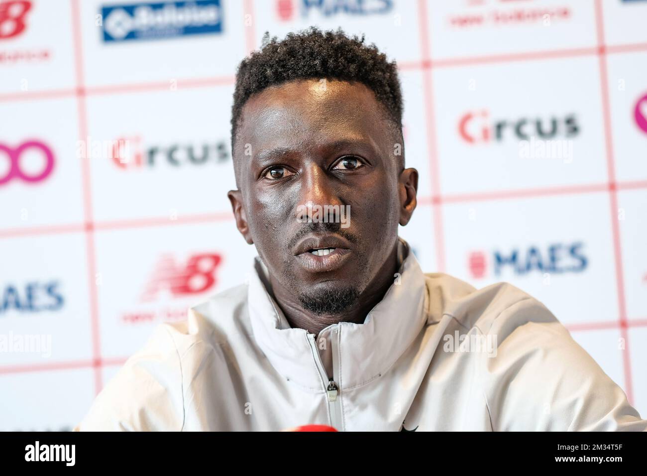 Standard's head coach Mbaye Leye pictured during a press conference of ...