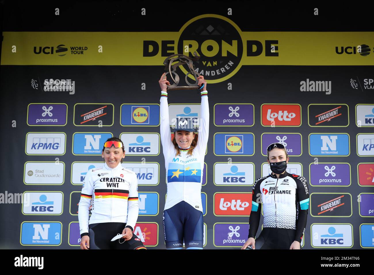 German Lisa Brennauer, Dutch Annemiek van Vleuten of Movistar Team and ...