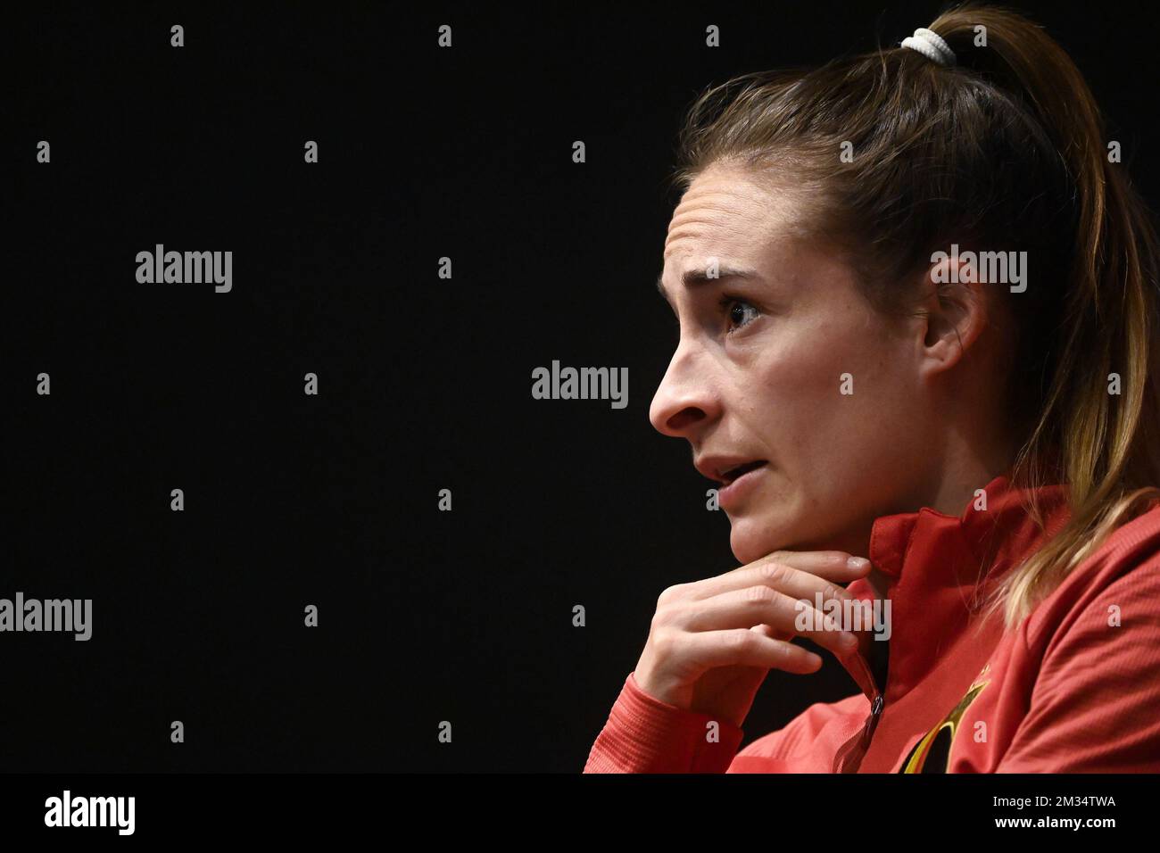 Belgium's Tessa Wullaert pictured during a press conference of the ...