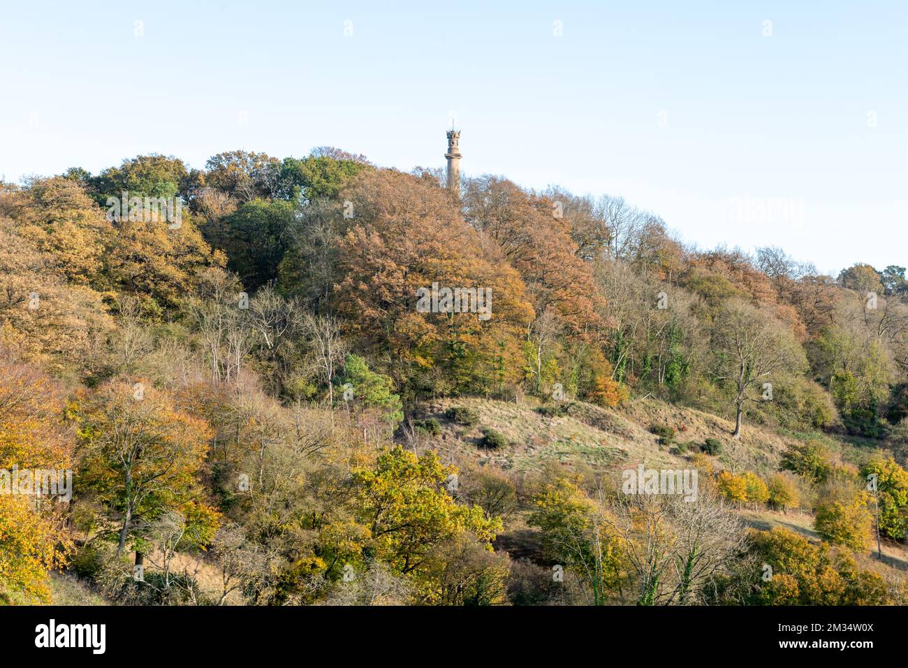 Landscape photo of the autumn colours at the Admiral Hood Monument on ...