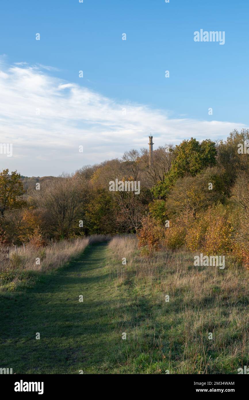 Landscape photo of the autumn colours at the Admiral Hood Monument on ...