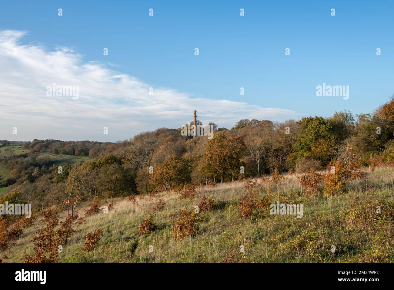 Landscape photo of the autumn colours at the Admiral Hood Monument on ...