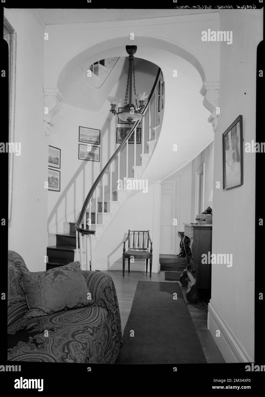 Gordon House, Salem: interior, hall - stairway , Interiors, Stairways ...