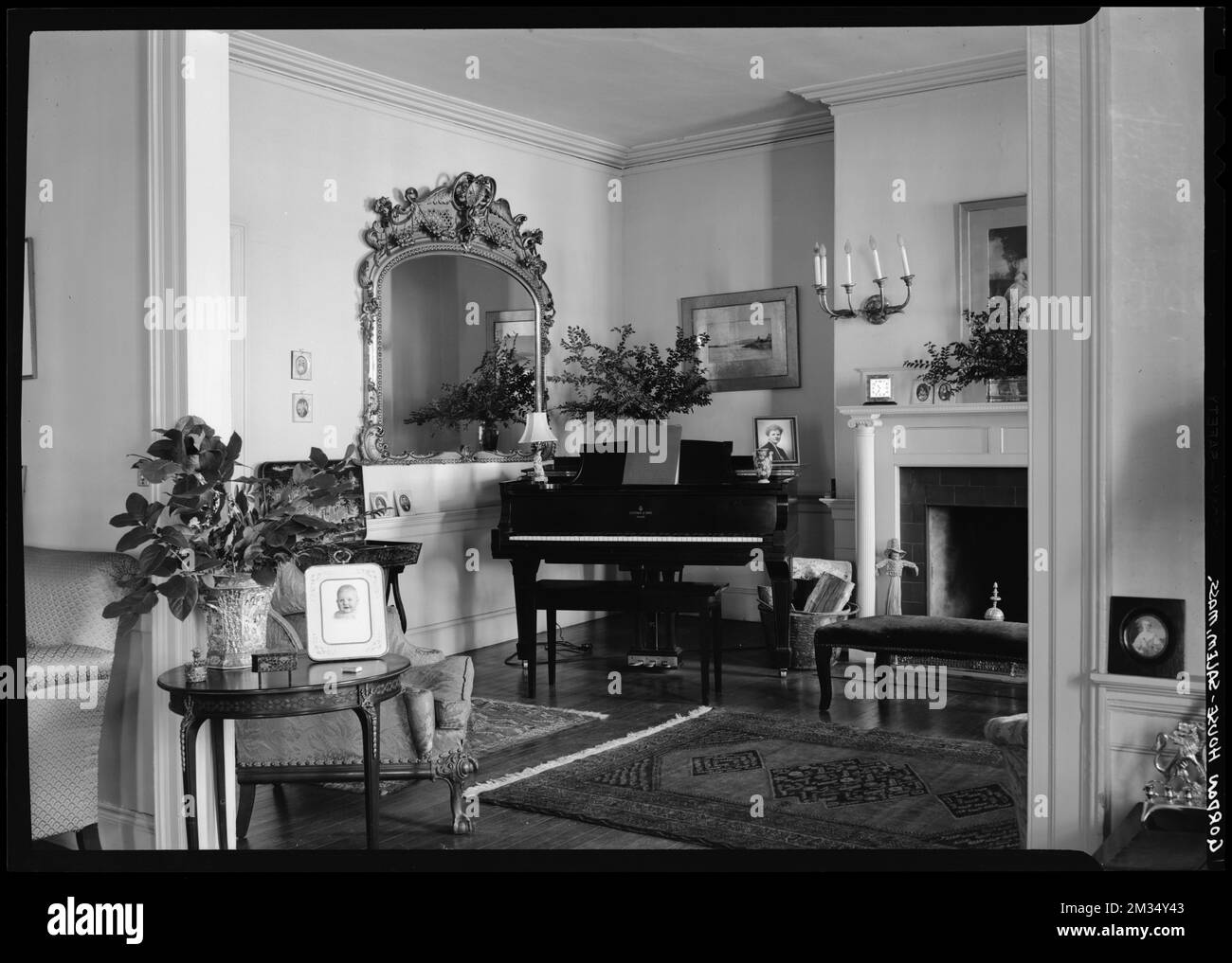 Gordon House, Salem: interior , Rooms & spaces, Pianos, Mirrors. Samuel ...