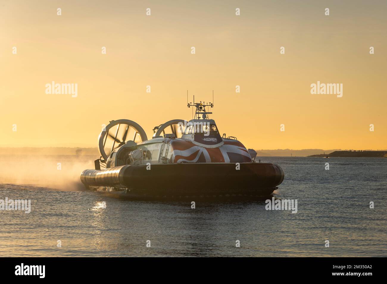 Hovercraft crossing the Solent between Southsea and the Isle of Wight ...