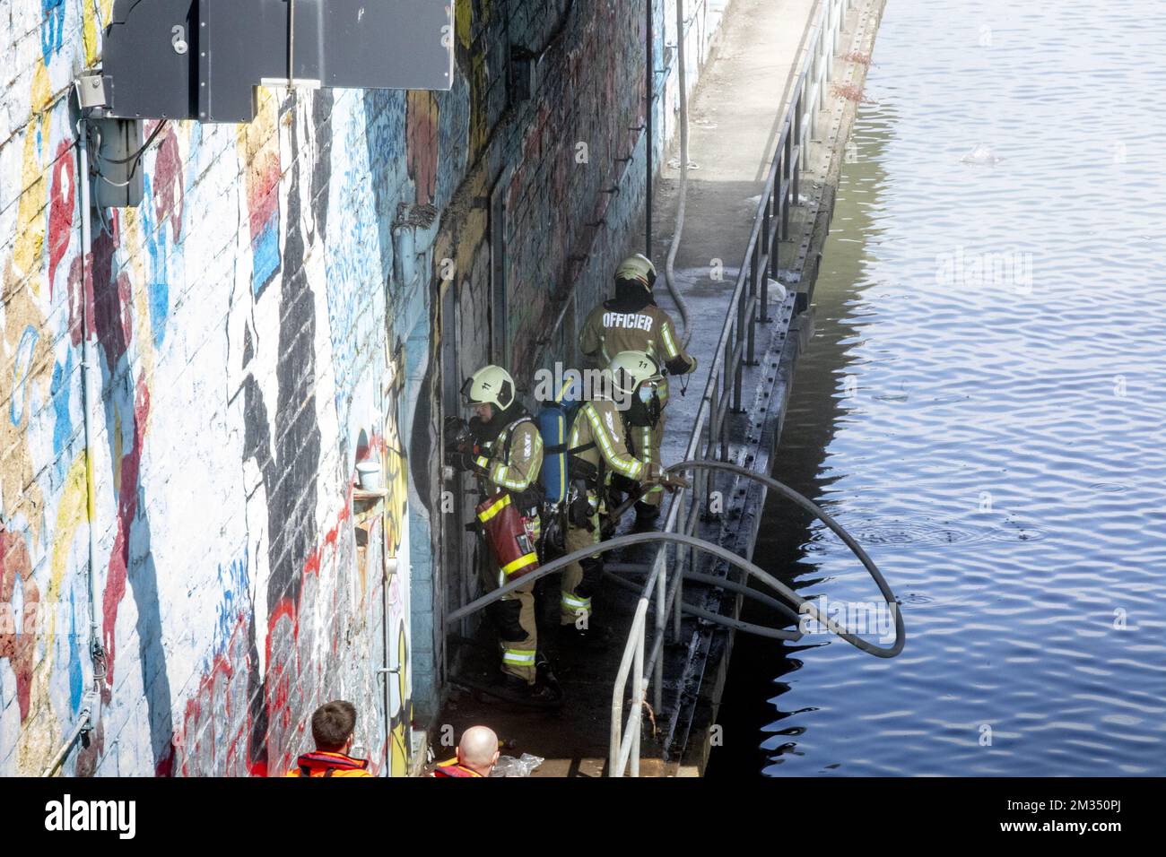 Illustration picture shows the site of a fire in a house in Laken ...