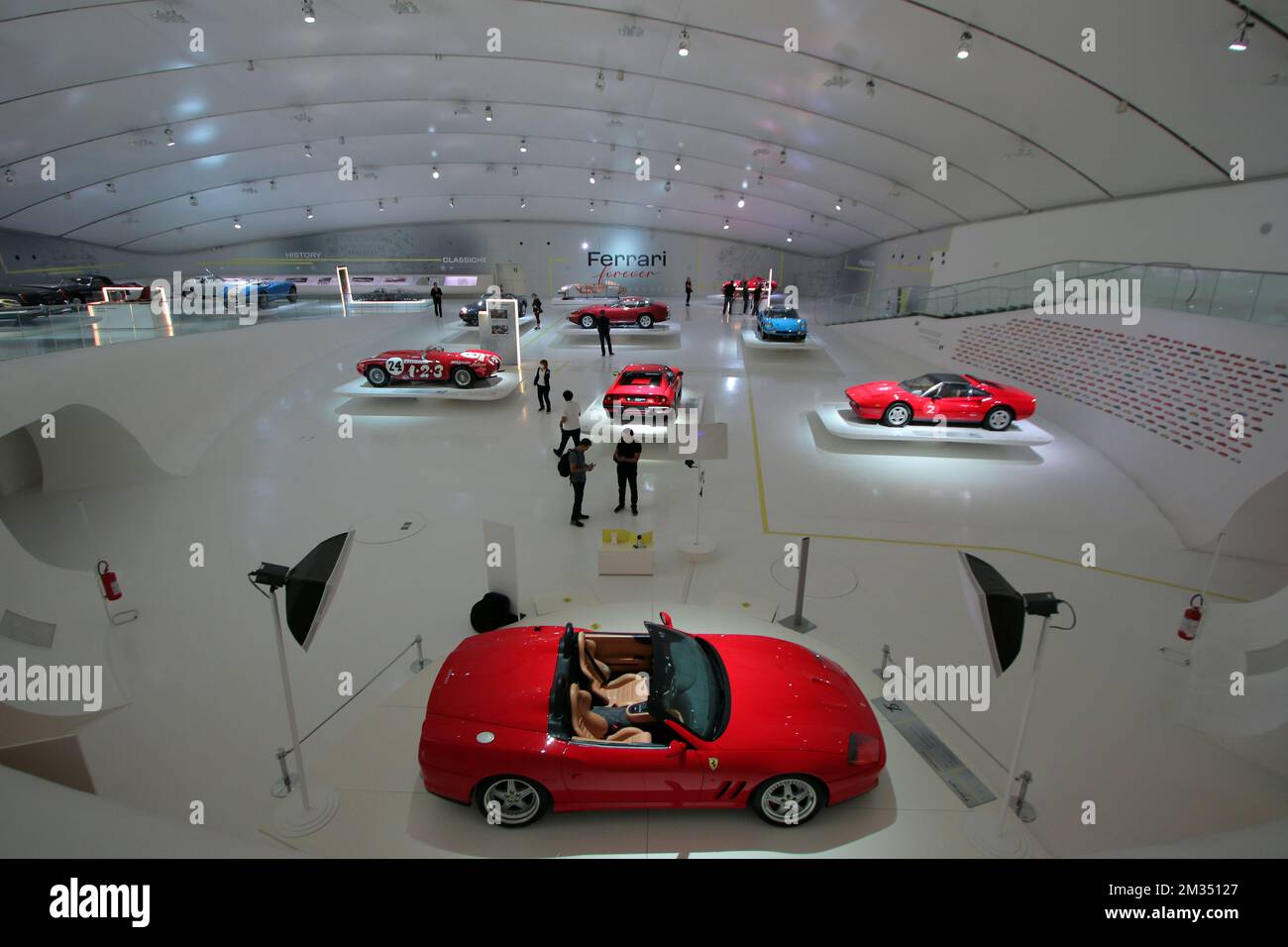Modena, Italy, year 2022, MEF Museum Enzo Ferrari, famous tourist place ...