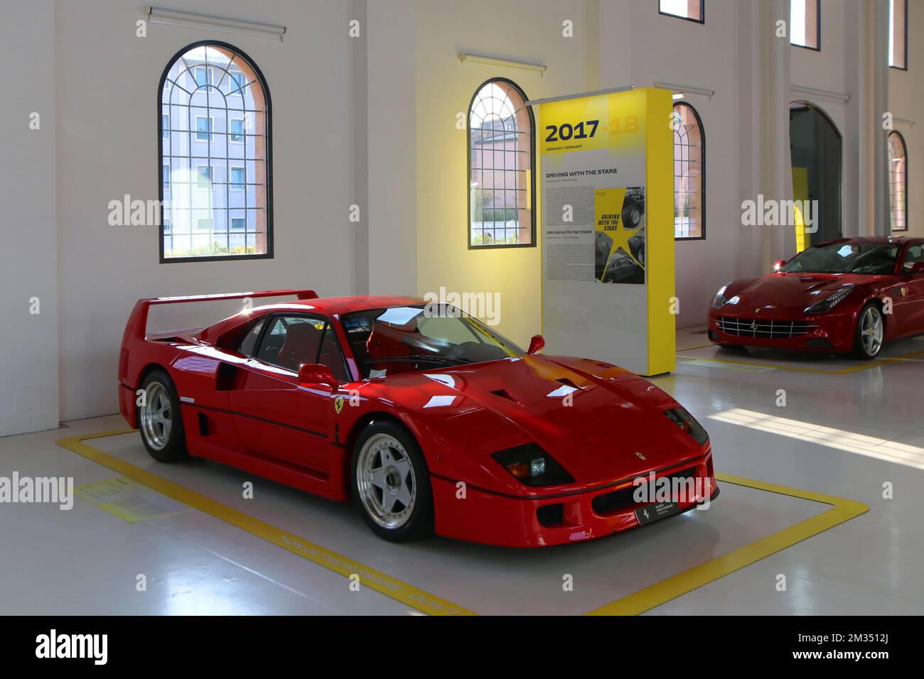Modena, Italy, year 2022, MEF Museum Enzo Ferrari, famous tourist place ...