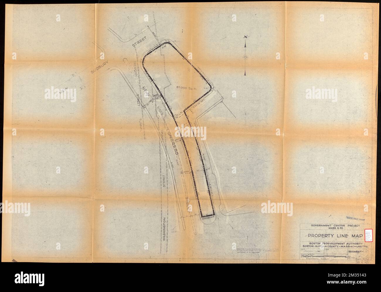 Government Center project Mass. r-35 : property line map , Government ...