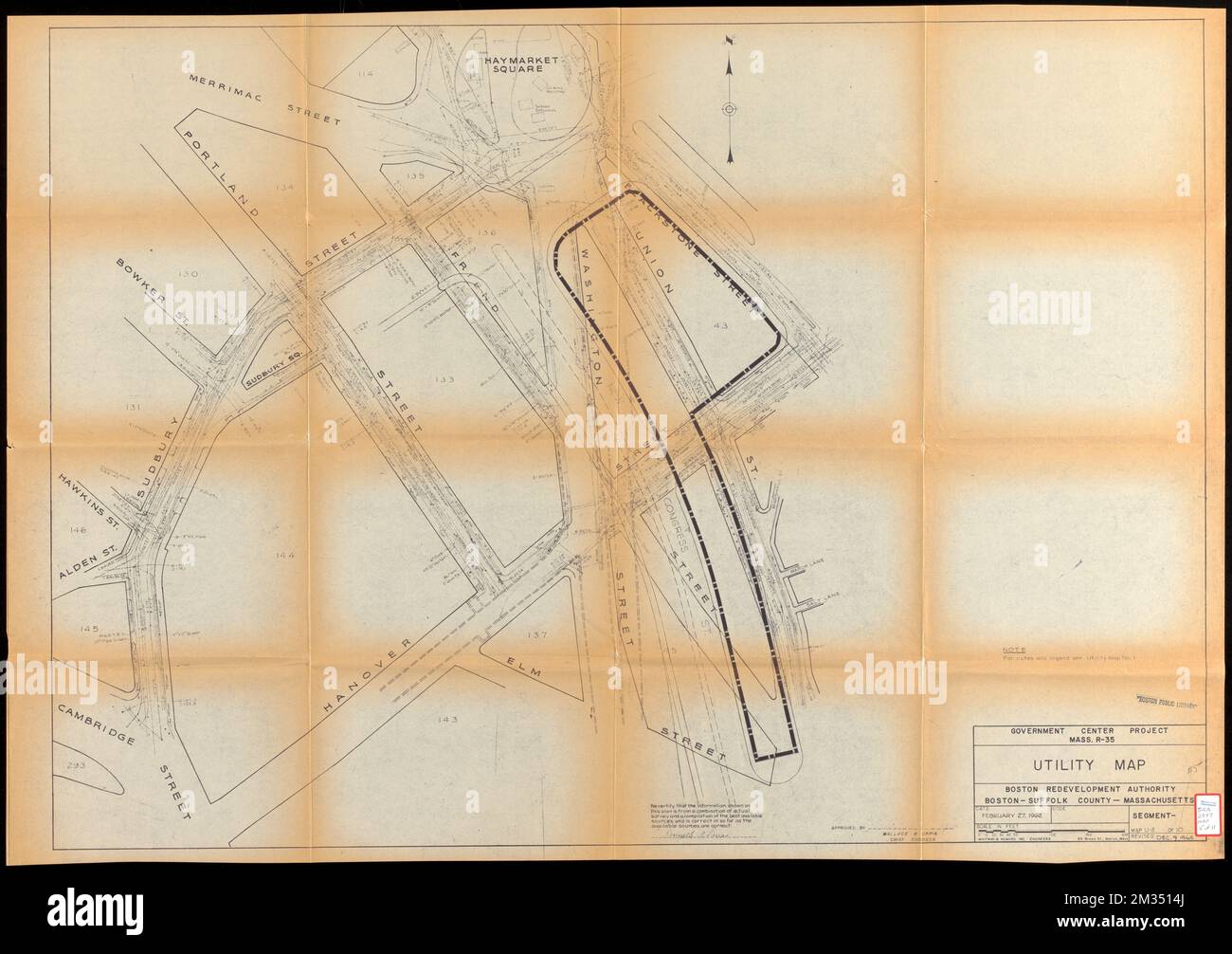 Government Center project Mass. r-35 : utility map , Government Center ...