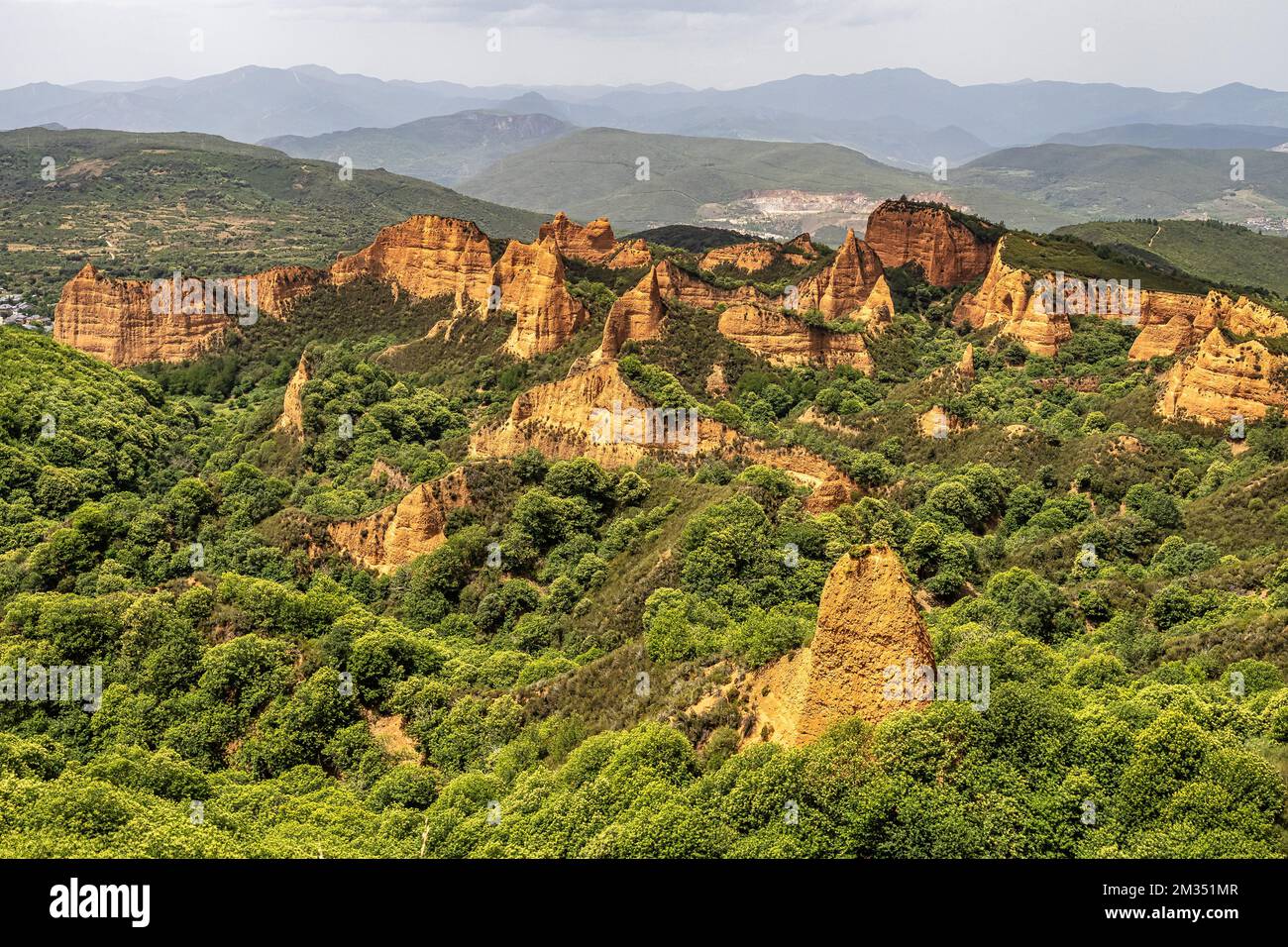 Spectacular landscape of las Medulas, ancient gold mine in Spain. It is ...
