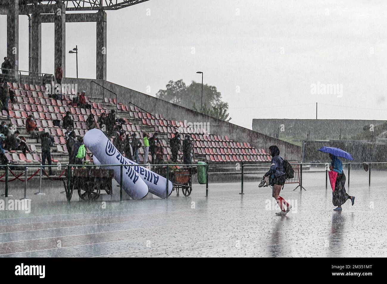 Illustration picture shows bad weather conditions during the all ...