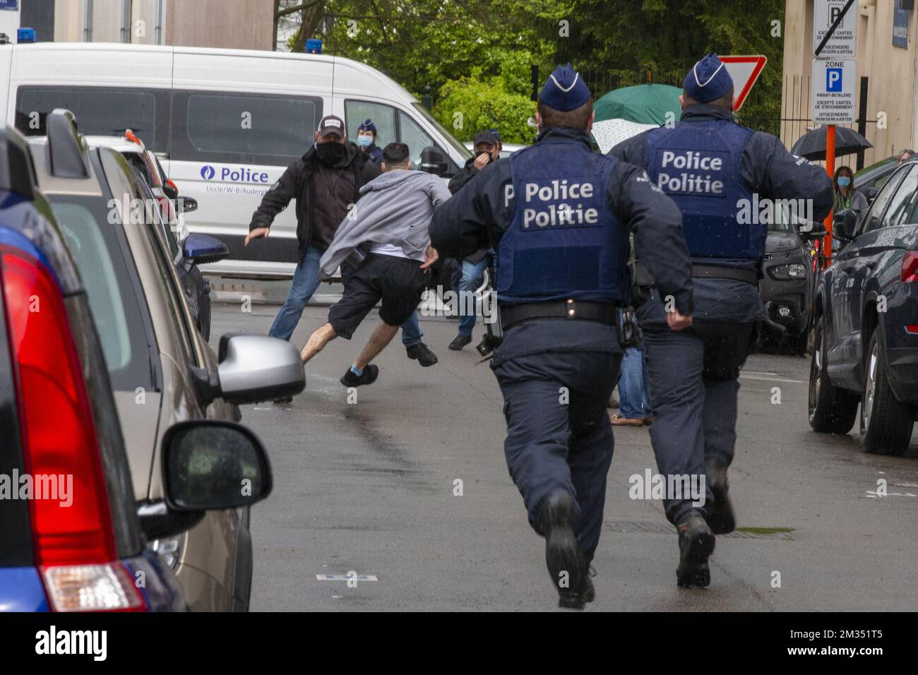 Man Running Away From Police
