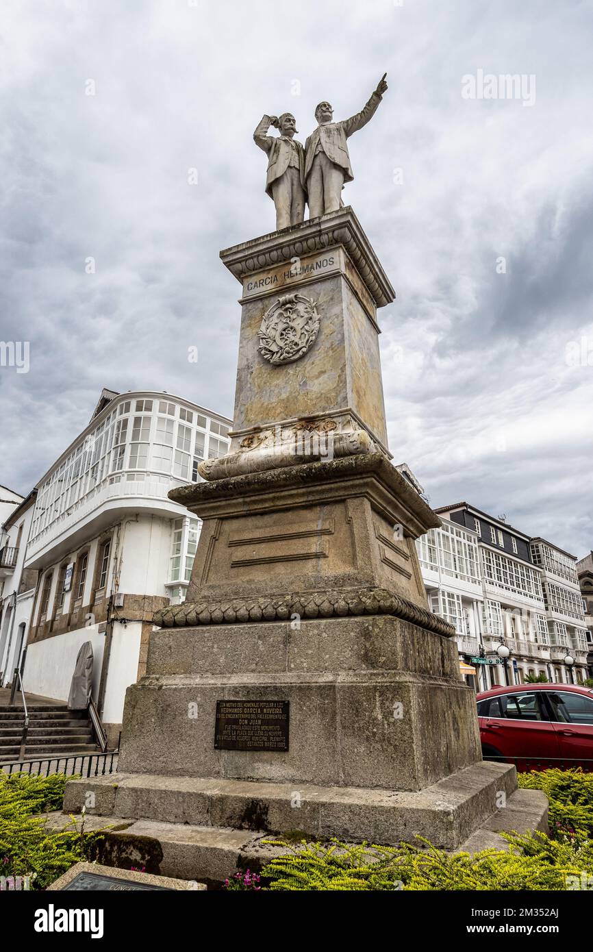 Statue of the Hermanos Garcia Naveira brothers at Betanzos, Coruna ...
