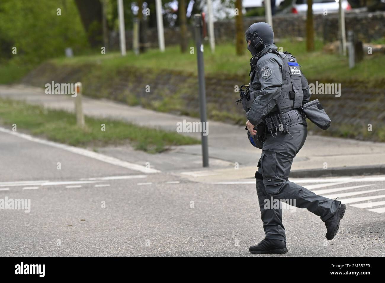 Illustration picture shows police at Nationaal Park Hoge Kempen in ...