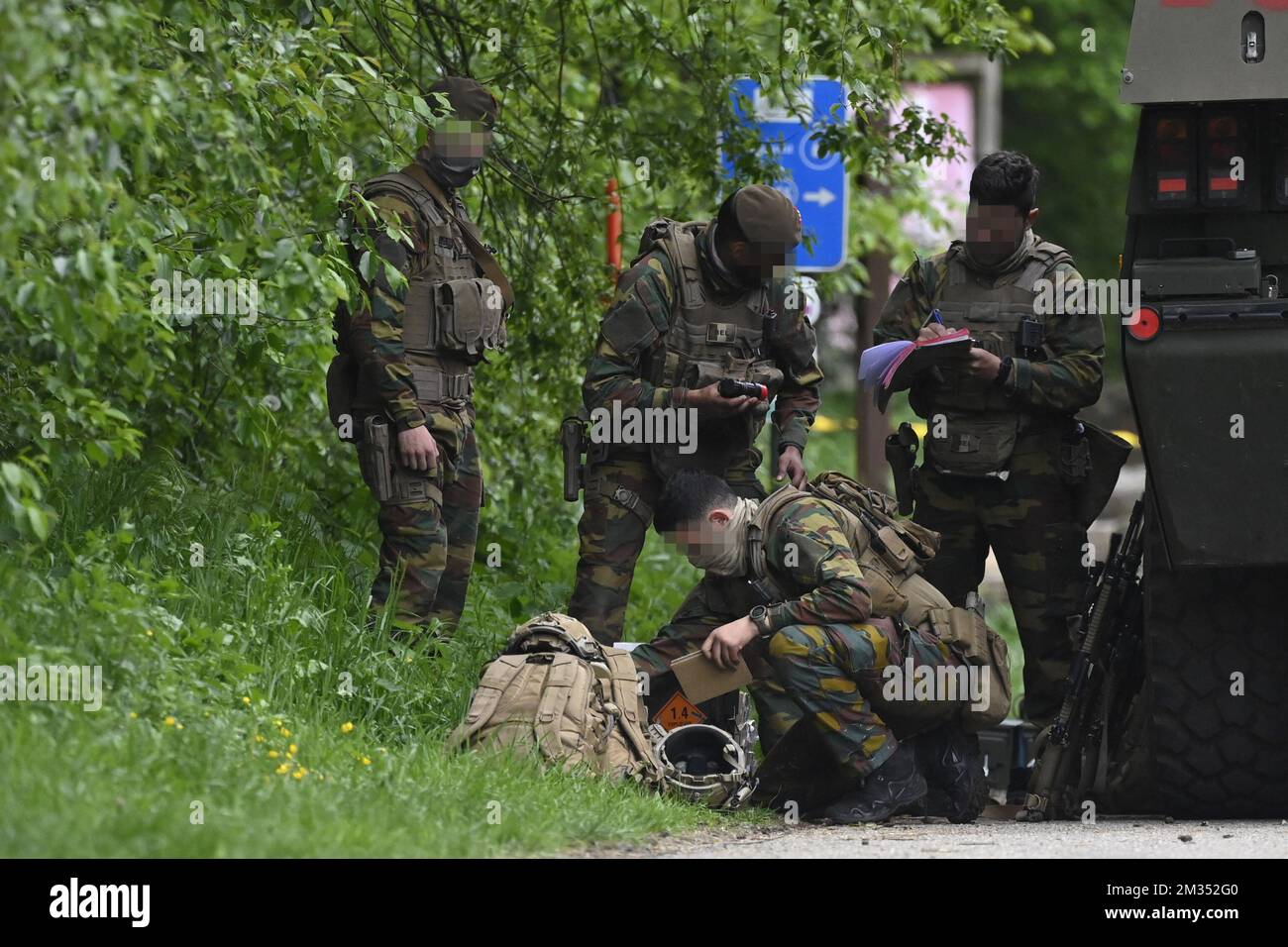 Illustration picture shows soldiers at Nationaal Park Hoge Kempen in ...