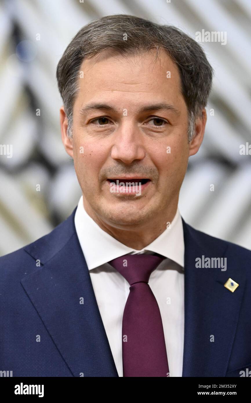 Belgian Prime Minister Alexander De Croo pictured as he arrives on the ...