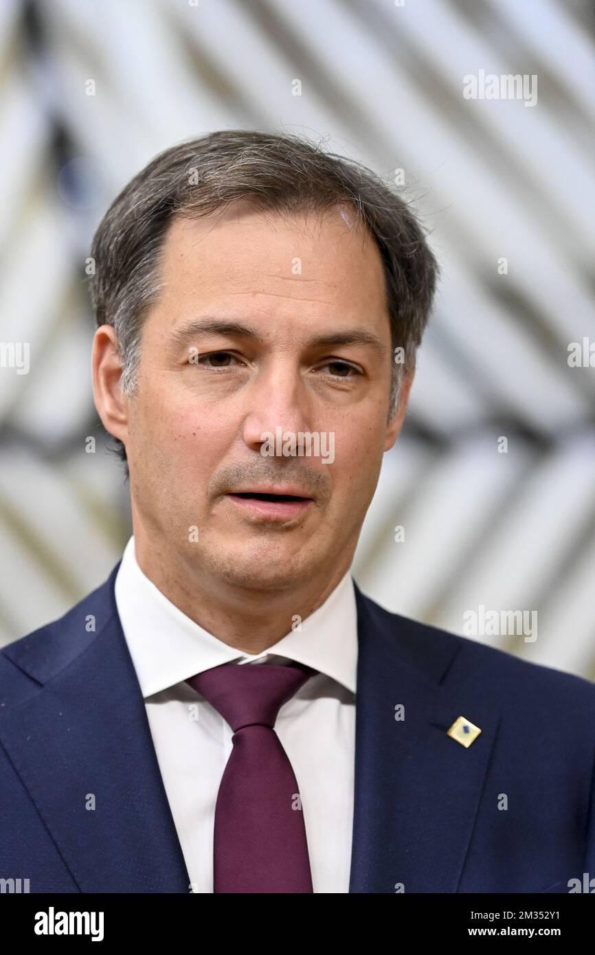 Belgian Prime Minister Alexander De Croo pictured as he arrives on the ...