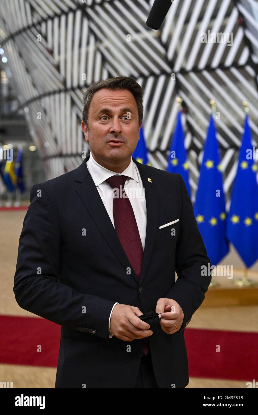 Prime Minister of Luxembourg Xavier Bettel pictured as he arrives on ...