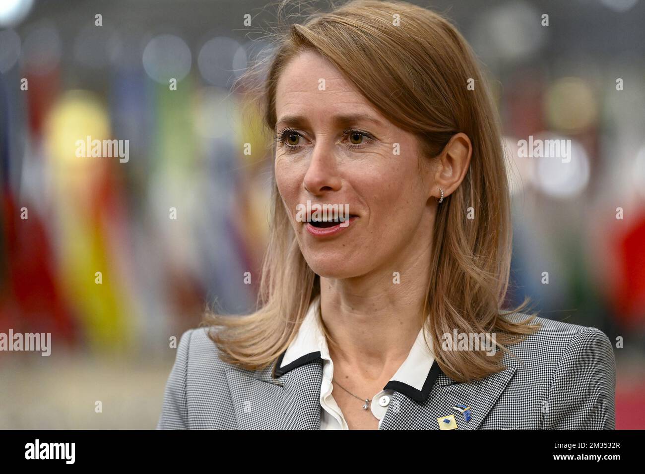 Estonia's Prime Minister Kaja Kallas pictured as she arrives on the ...
