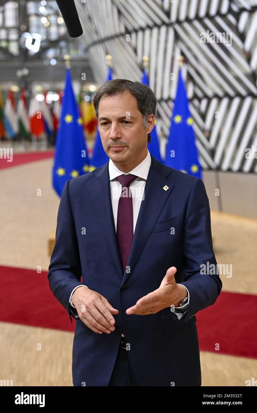 Belgian Prime Minister Alexander De Croo pictured as he arrives on the ...