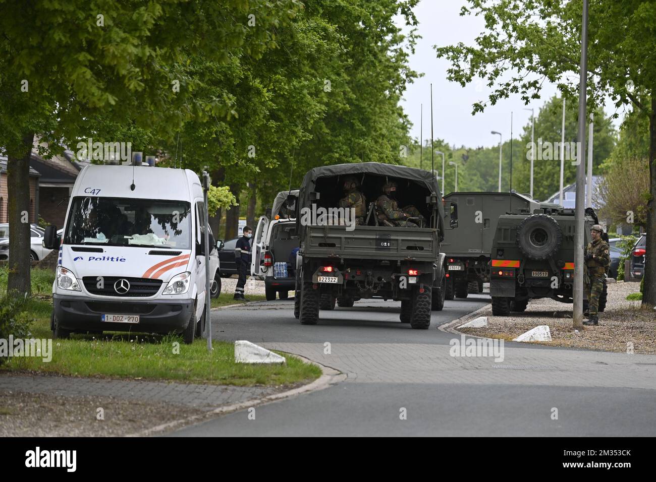 Army personnel pictured at Nationaal Park Hoge Kempen in Dilsen-Stokkem ...