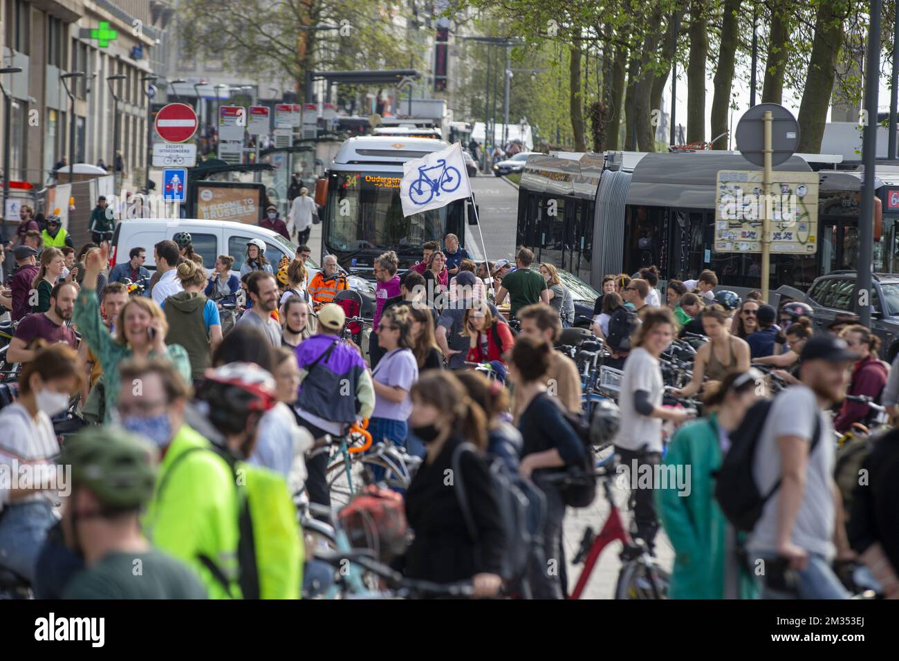 Illustration picture shows a protest action of the Critical Mass ...