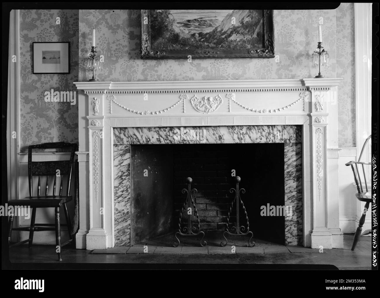Grace Church Parish House, Salem: interior, fireplace , Fireplaces ...