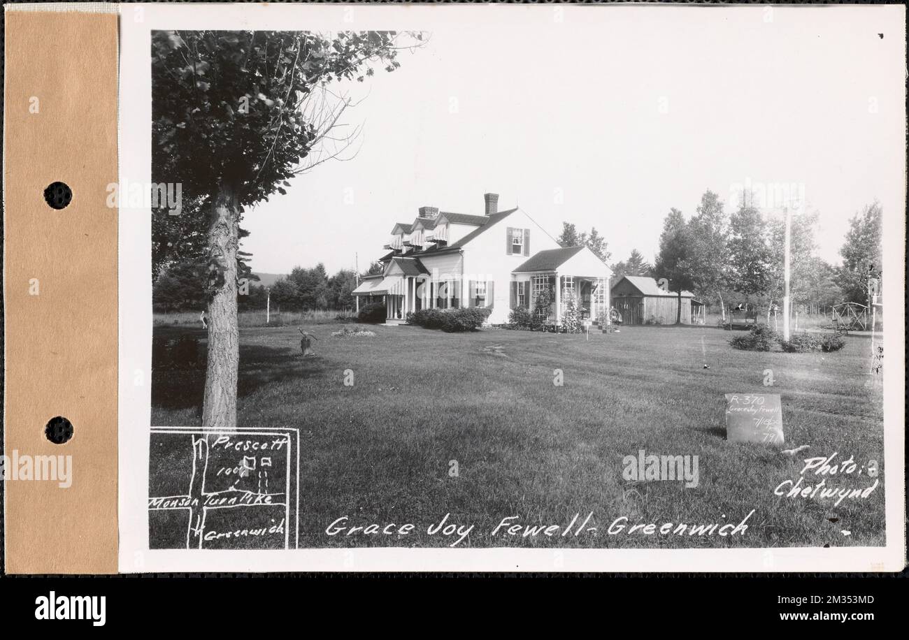 Grace Joy Fewell, house, garage, Greenwich, Mass., July 18, 1928 ...