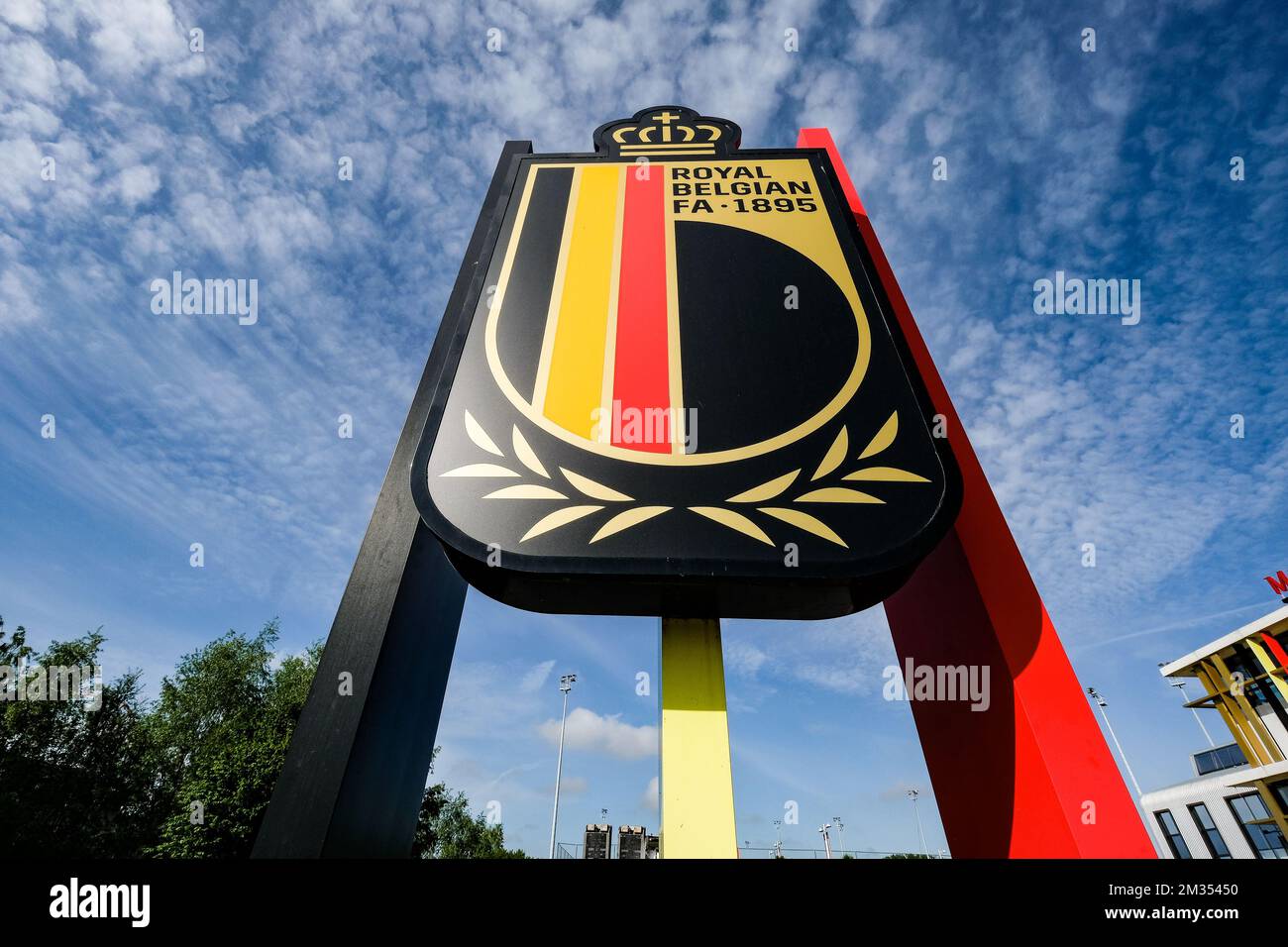 Illustration picture shows Royal Belgian Football Association logo, at ...