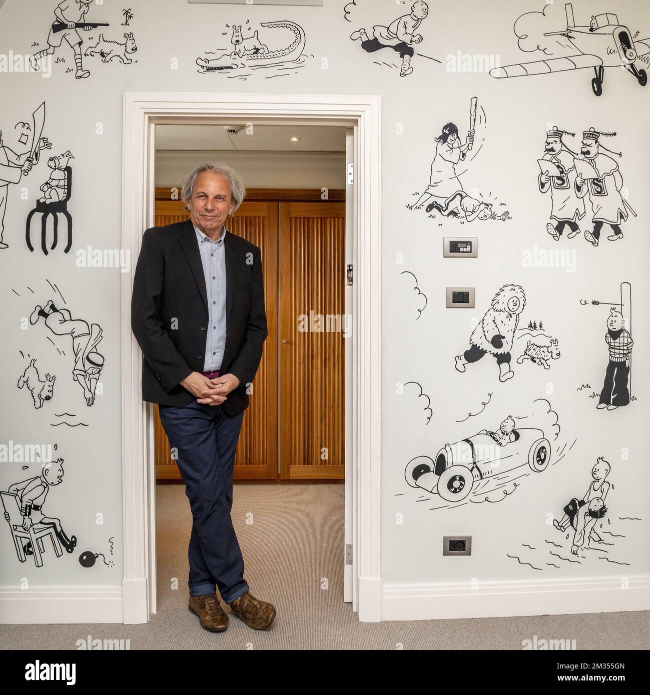 Nick Rodwell pictured at a visit of a Tintin comic character themed ...