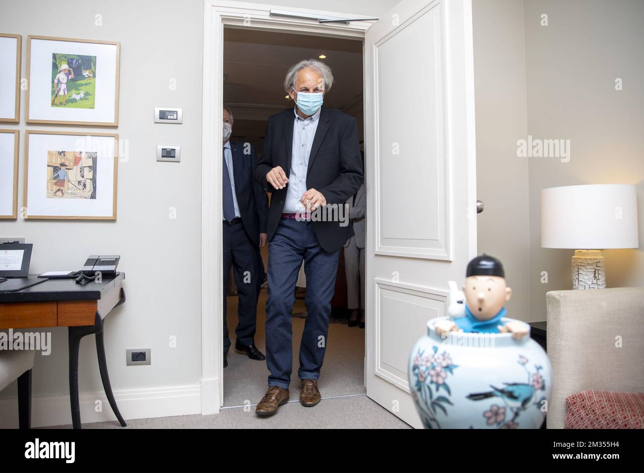 Nick Rodwell pictured at a visit of a Tintin comic character themed ...