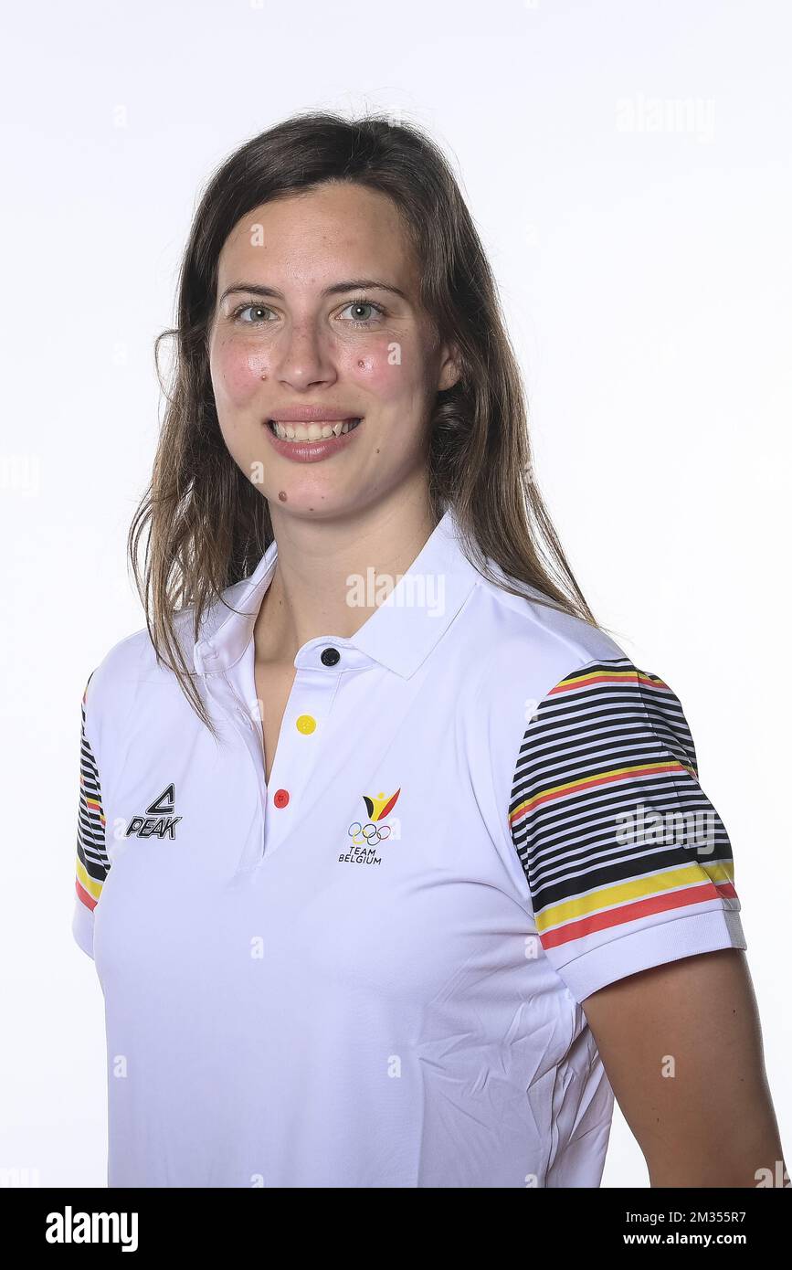 Antonia Delaere poses for the photographer during a photoshoot for the ...