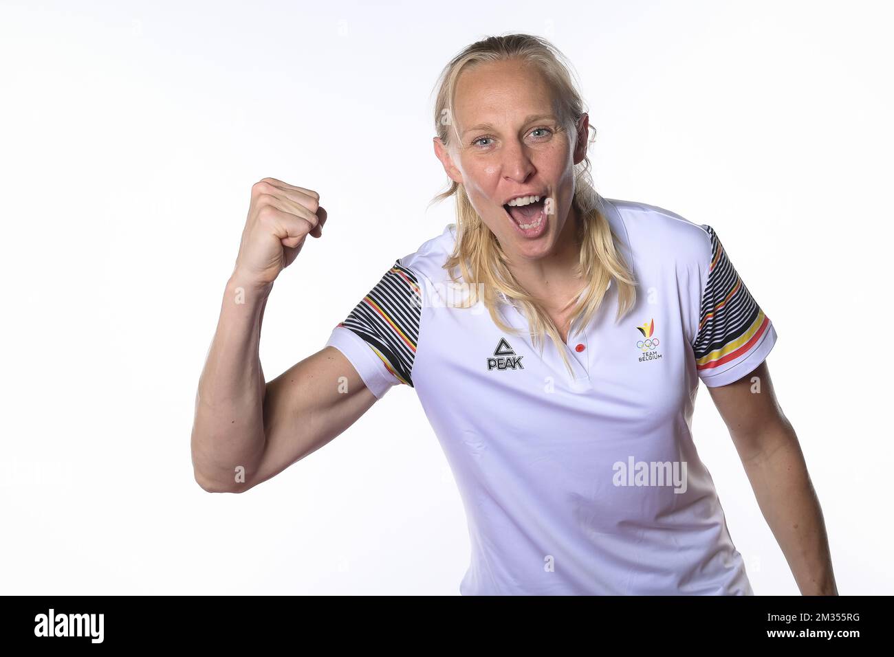 Ann Wauters poses for the photographer during a photoshoot for the ...