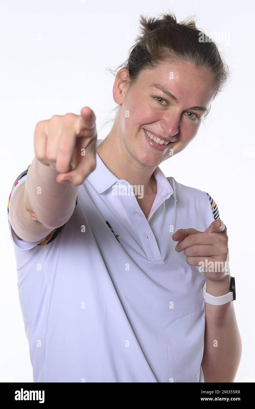 Emma Meesseman poses for the photographer during a photoshoot for the ...