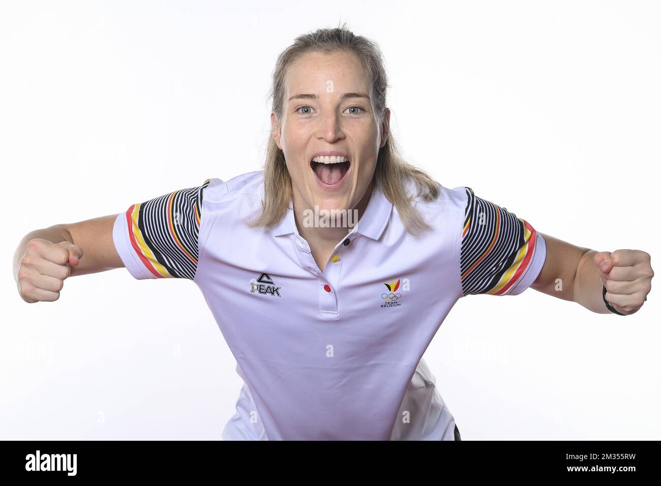 Kim Mestdagh poses for the photographer during a photoshoot for the ...