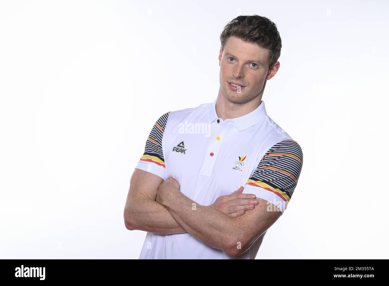 Belgian swimmer Louis Croenen poses for the photographer during a ...