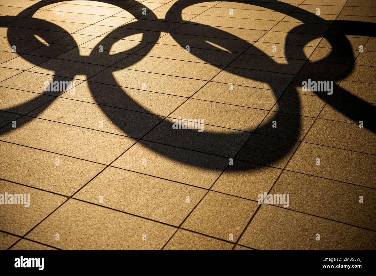 Illustration picture shows the Olympic Rings on the Olympic Square ...