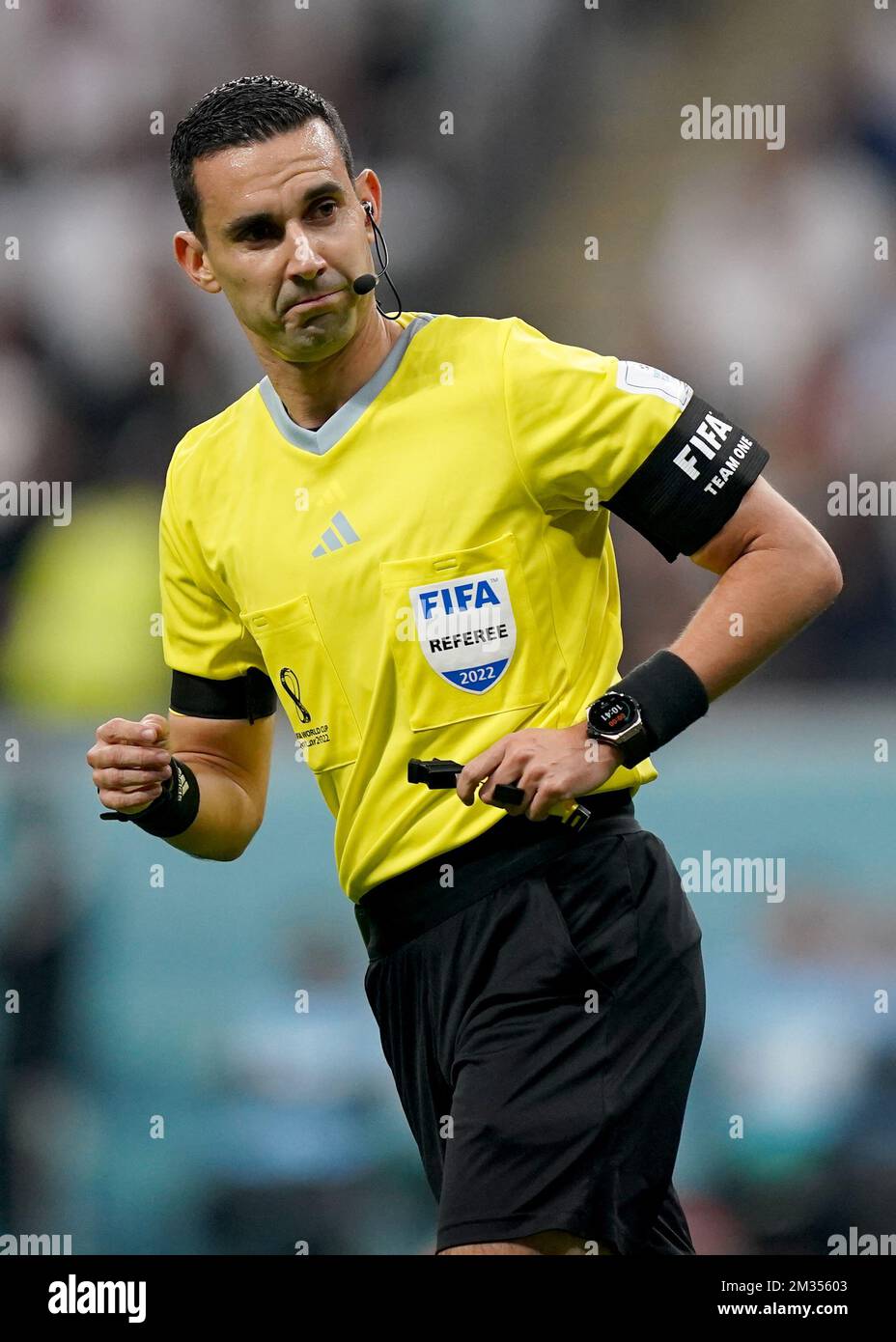 Match Referee, Cesar Arturo Ramos, looks on during the FIFA World Cup ...