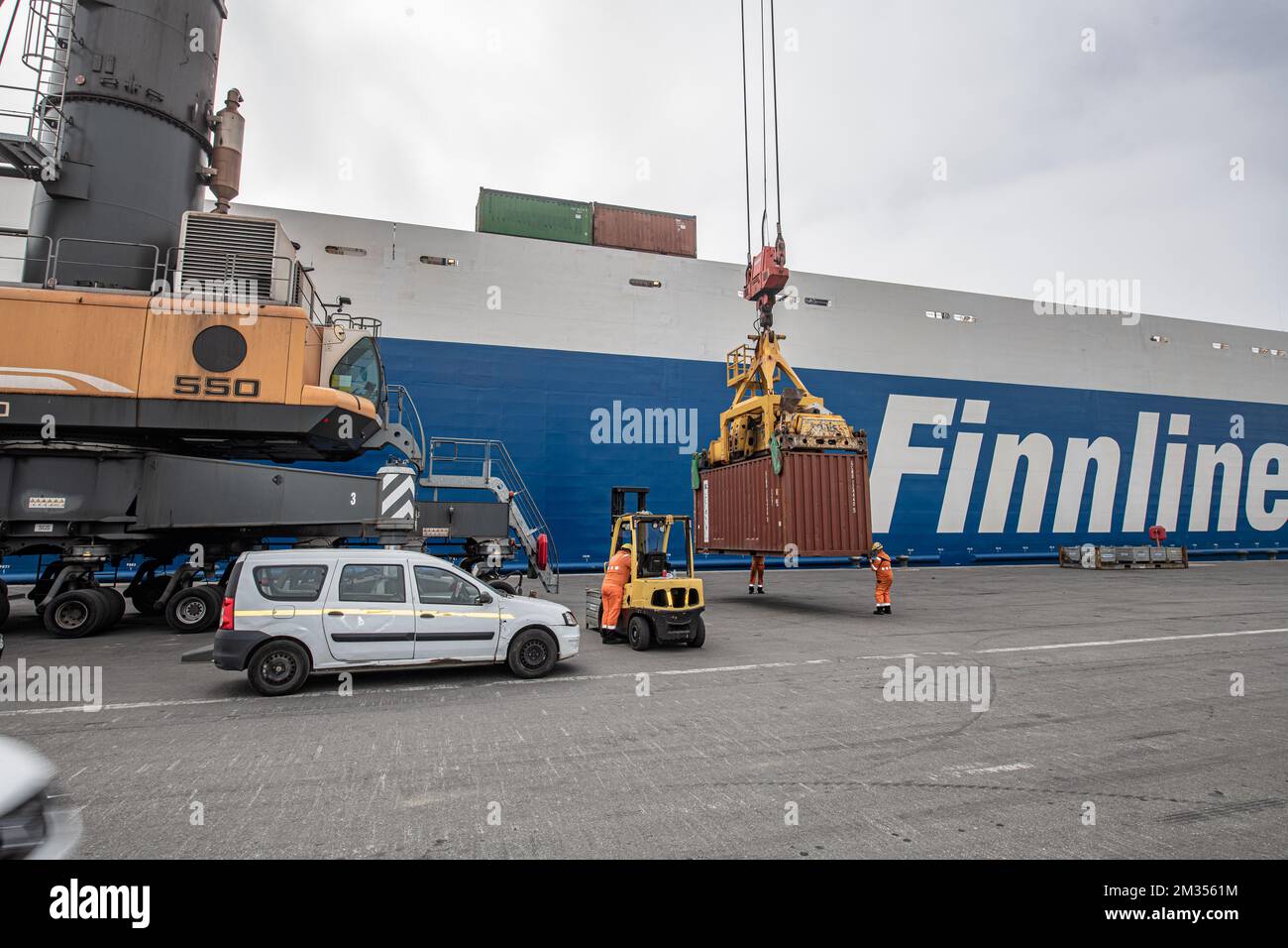 Illustration shows containers at Antwerp Euroterminal AET in the ...