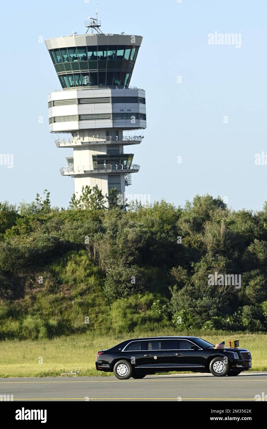 Illustration picture shows an American limousine of the US President's ...