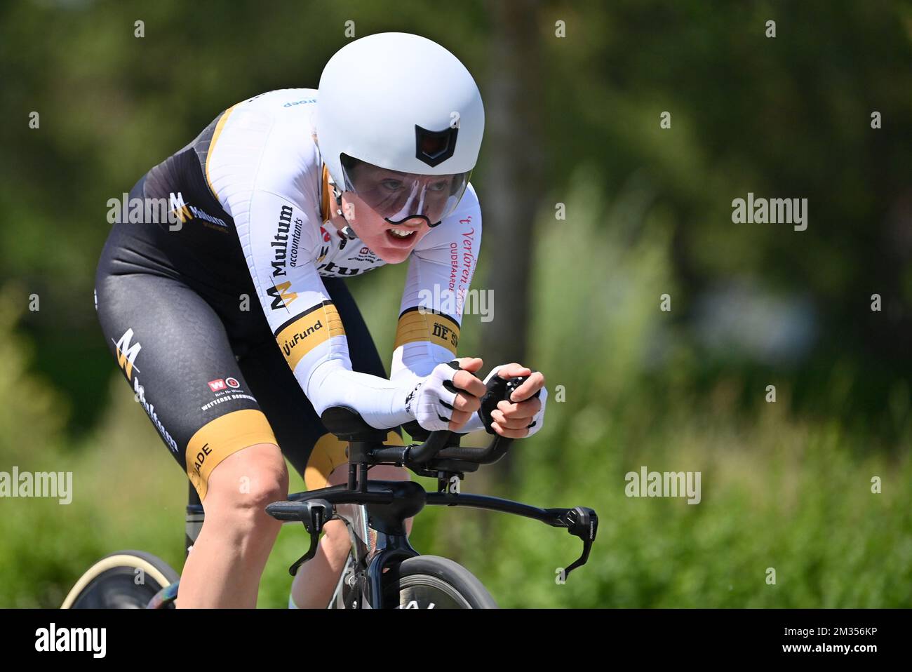 Belgian Ann-Sophie Duyck pictured in action during the women's elite ...