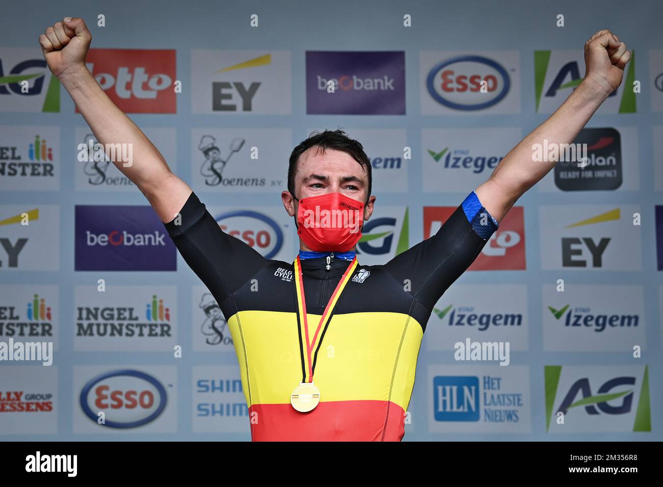 Belgian Yves Lampaert of Deceuninck - Quick-Step , winner of the gold ...