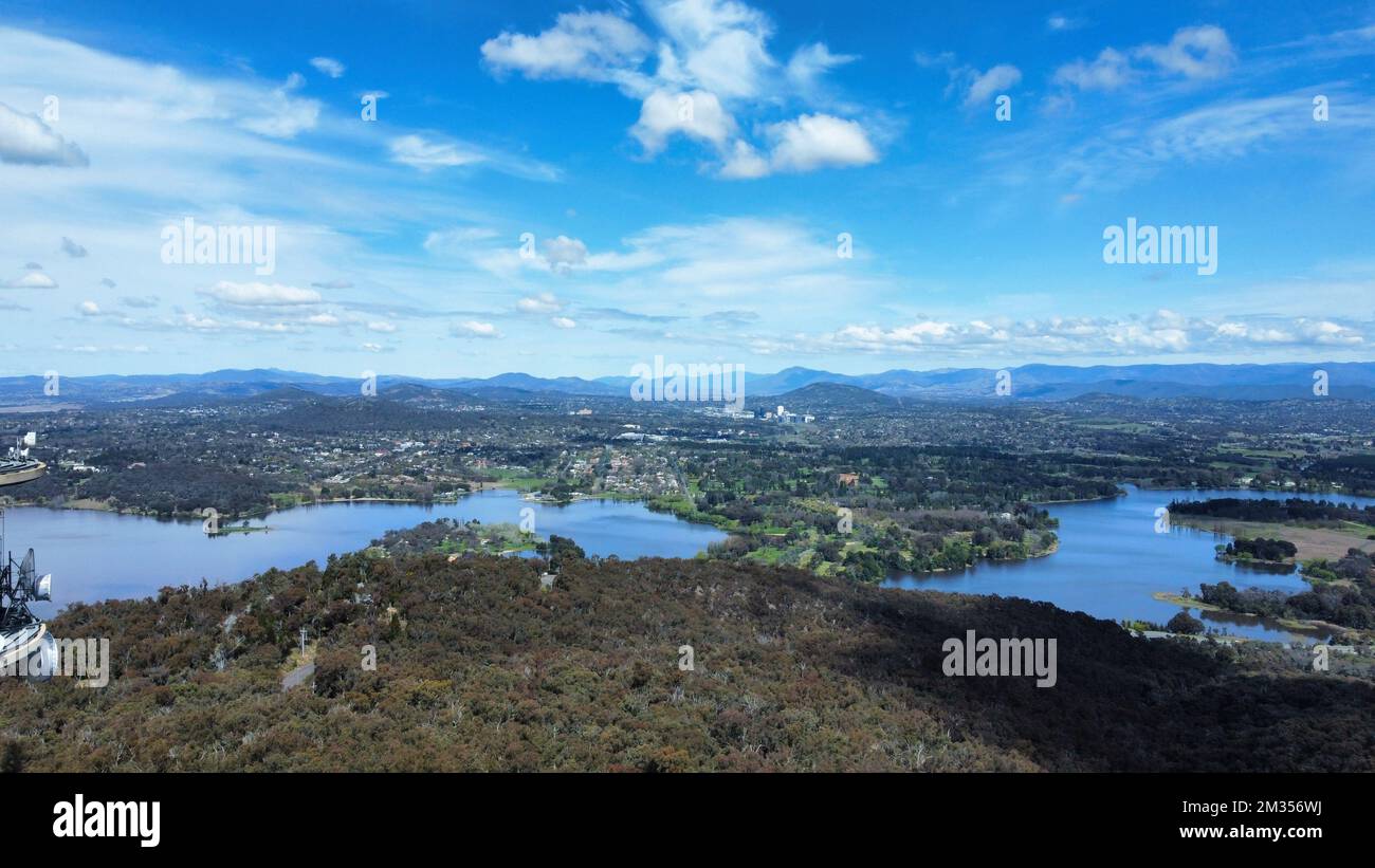 A bird's eye view of the cityscape of Canberra Stock Photo - Alamy